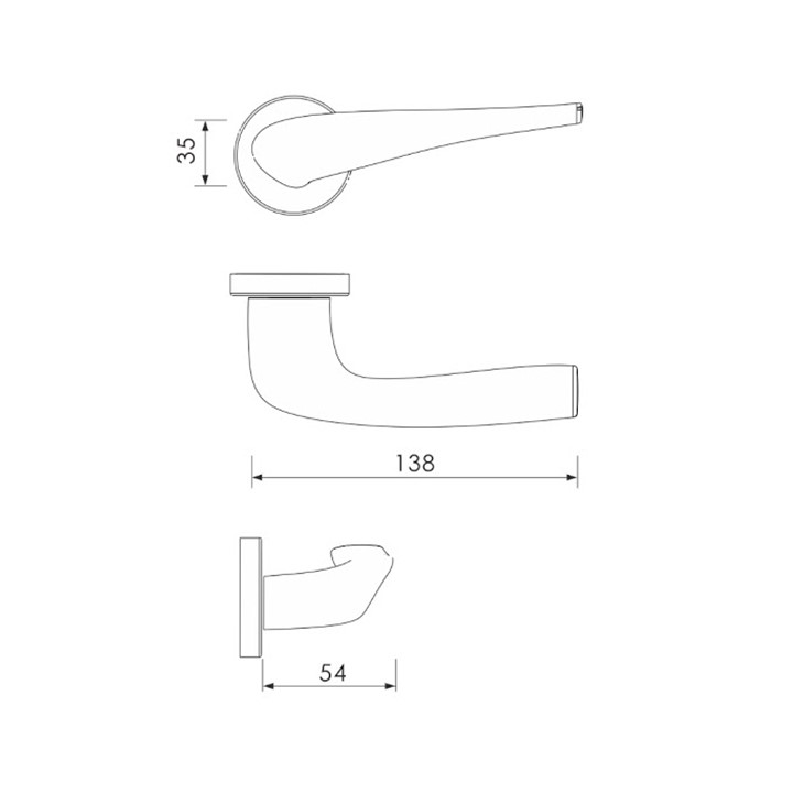 Allure 223 Designer Lever Handle on rose & Mortise Lock Set
